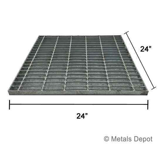 Metals Depot® | Galvanized Trench Drain Grate - 1 x 24 inch